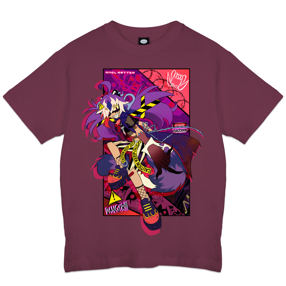 RaelRotten Undead Raccoon Dark Pink T-Shirt – UwU Market